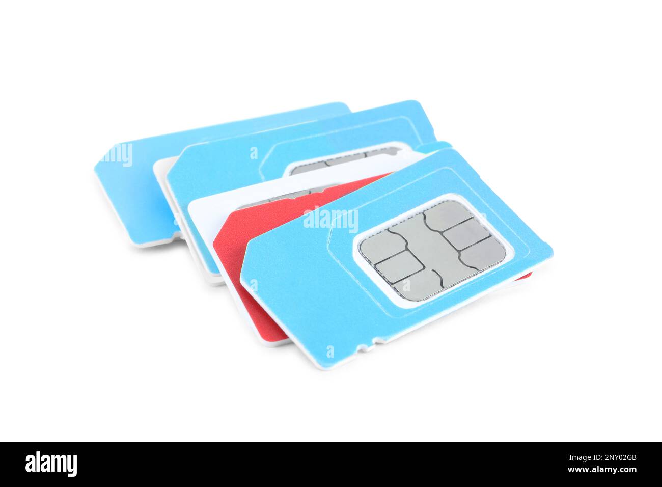Different modern SIM cards on white background Stock Photo - Alamy