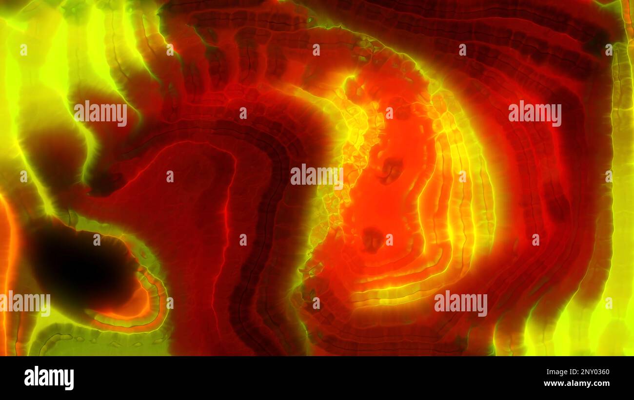 Abstract animation of moving warm energy plasmas. Motion. Curved flows ...