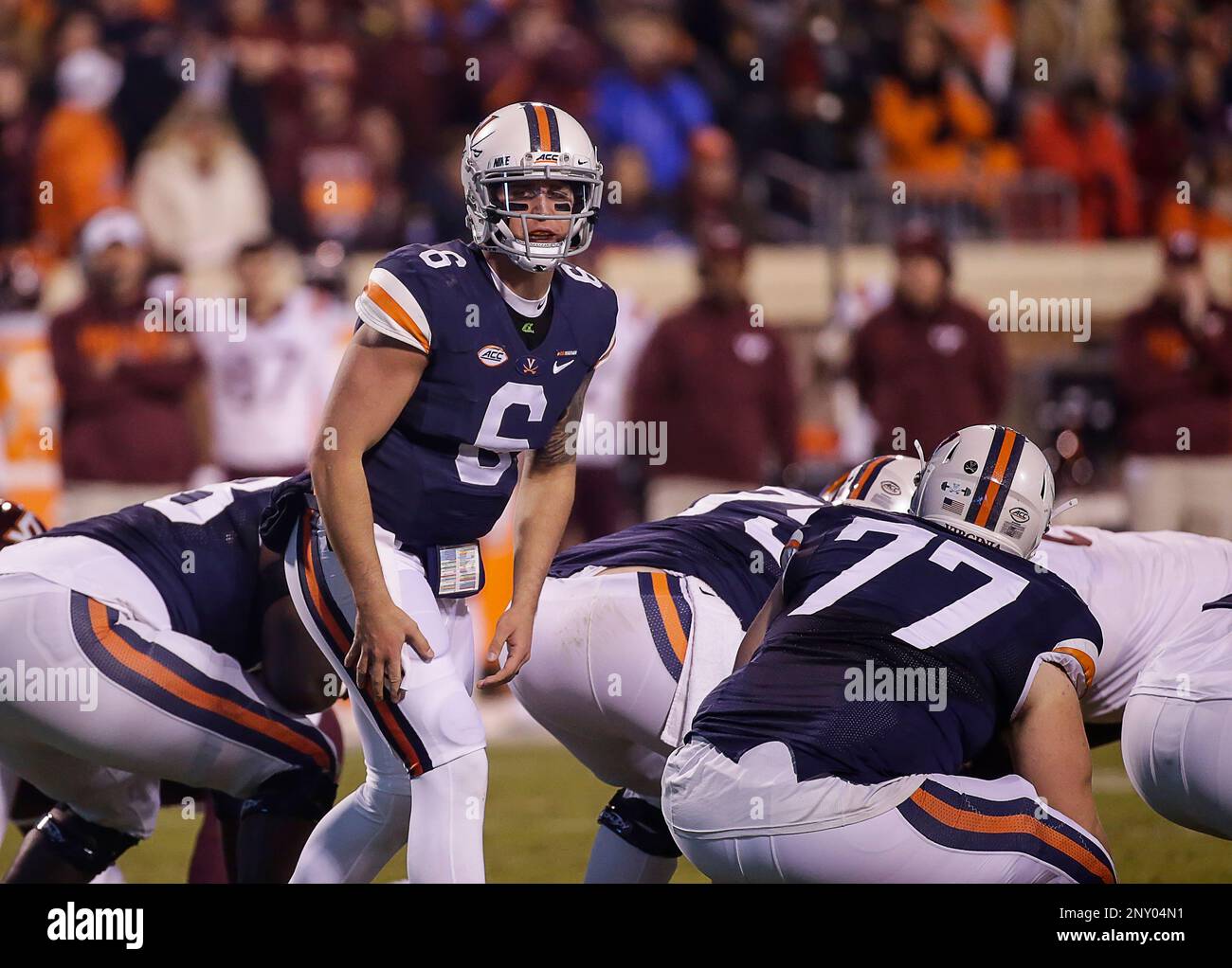 November 24, 2017: University of Virginia Cavalier QB #6 Kurt Benkert ...