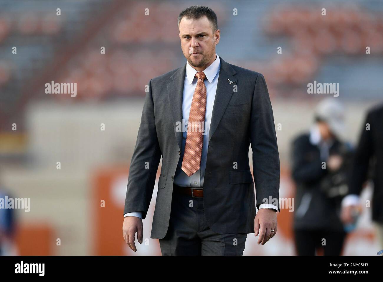 Texas Head Coach Tom Herman arrives at the DKR -Texas Memorial Stadium ...