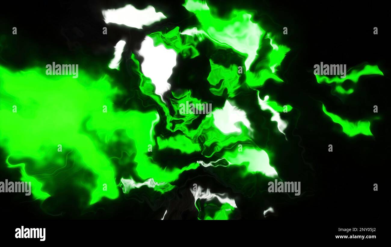 Thunder pulses in colored electrical lines. Motion. Abstract cloud of ...