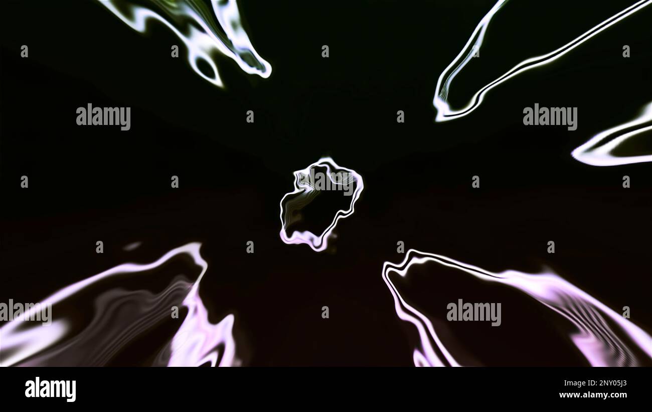 Curved circular lines with vibrations on black background. Motion ...