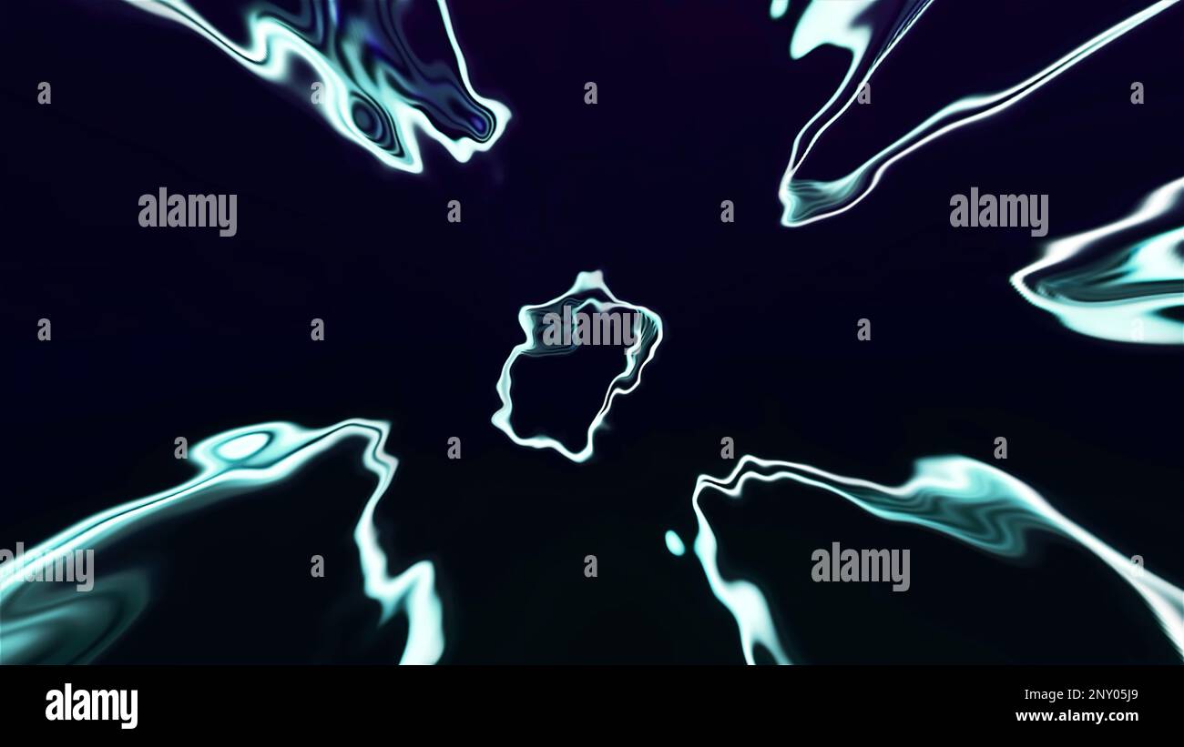 Curved circular lines with vibrations on black background. Motion ...