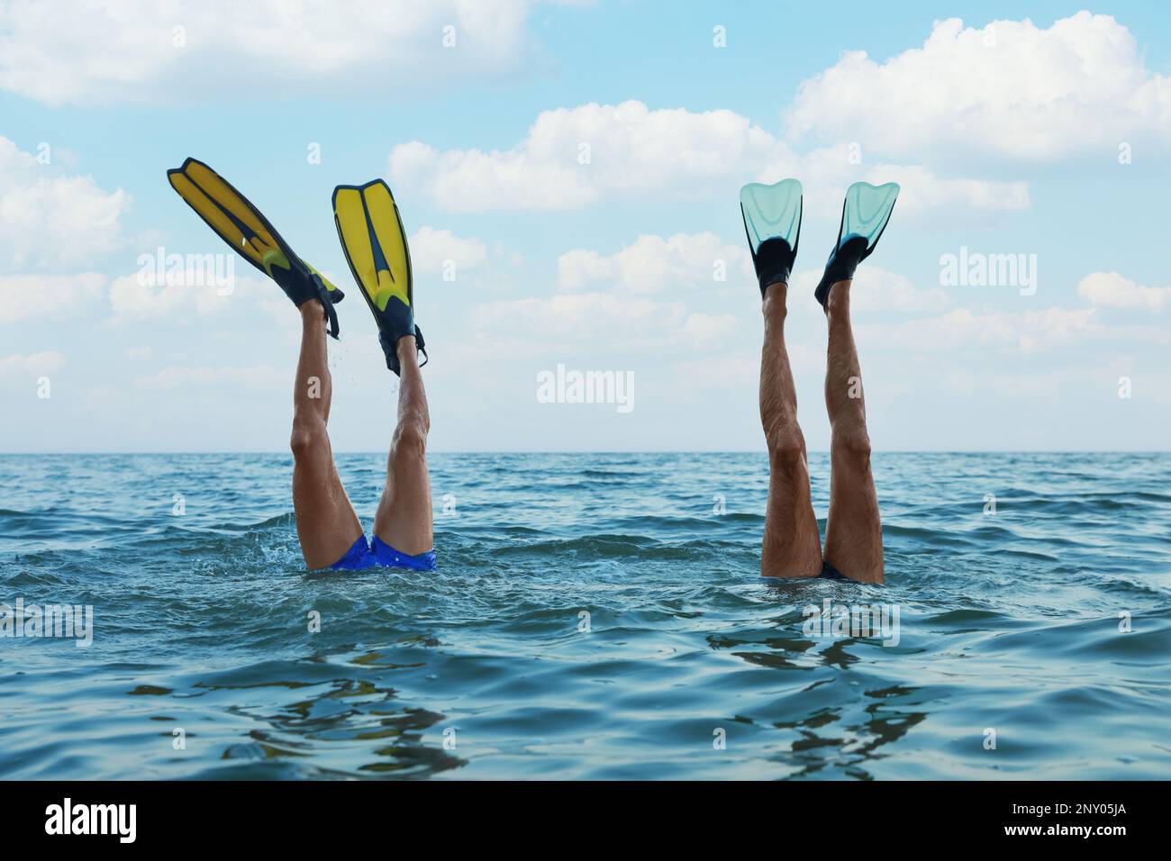 Men legs in diving flippers hi-res stock photography and images - Alamy