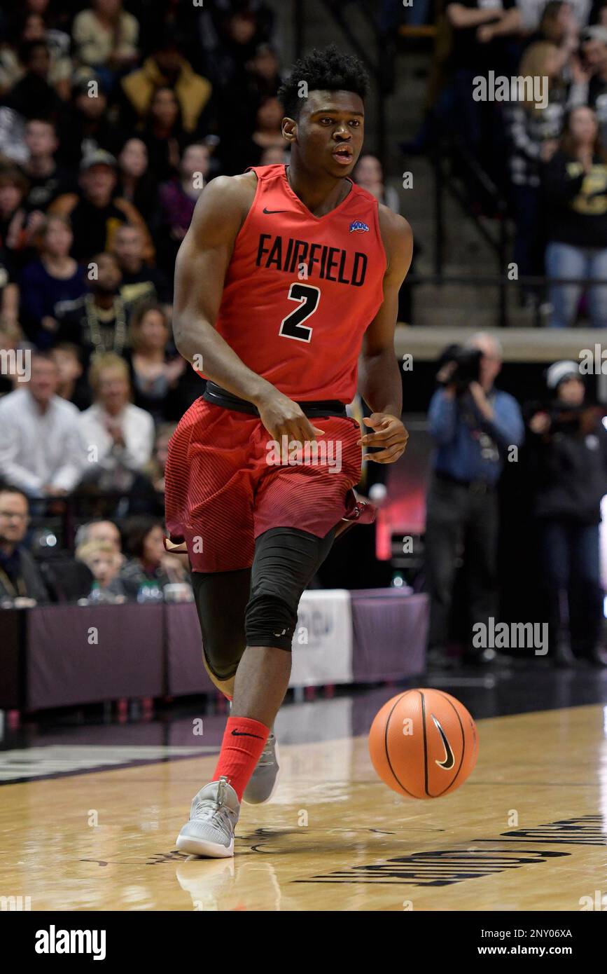 WEST LAFAYETTE, IN - NOVEMBER 18: Fairfield Stags guard Taj Benning (2 ...