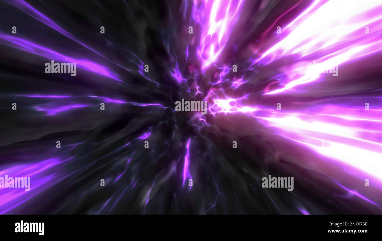 Rotating tunnel with clouds and lightning. Motion. Bright tunnel of fog ...