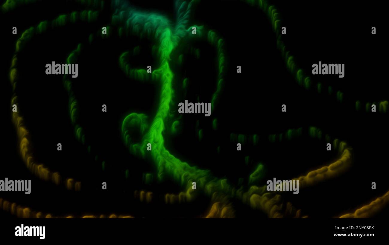 Moving electric pulses on black background. Motion. Abstract brain ...