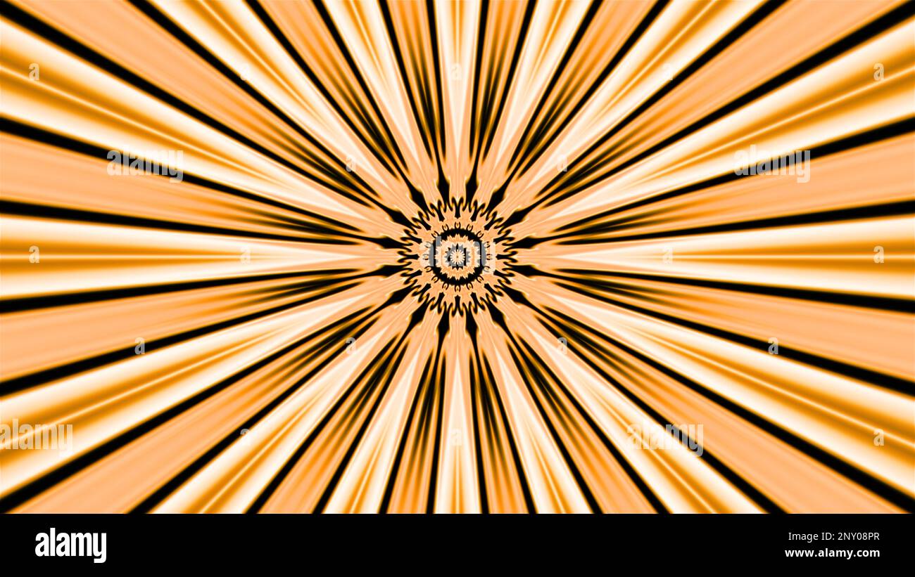 Pulsating round pattern with bright rays. Motion. Bright pattern with ...