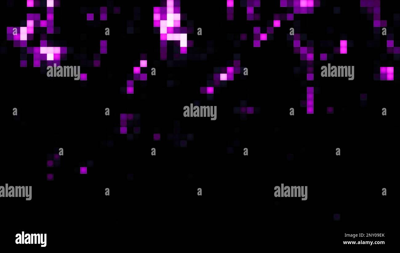 Background with moving stream of pixels. Motion. Pixel rain with stream ...