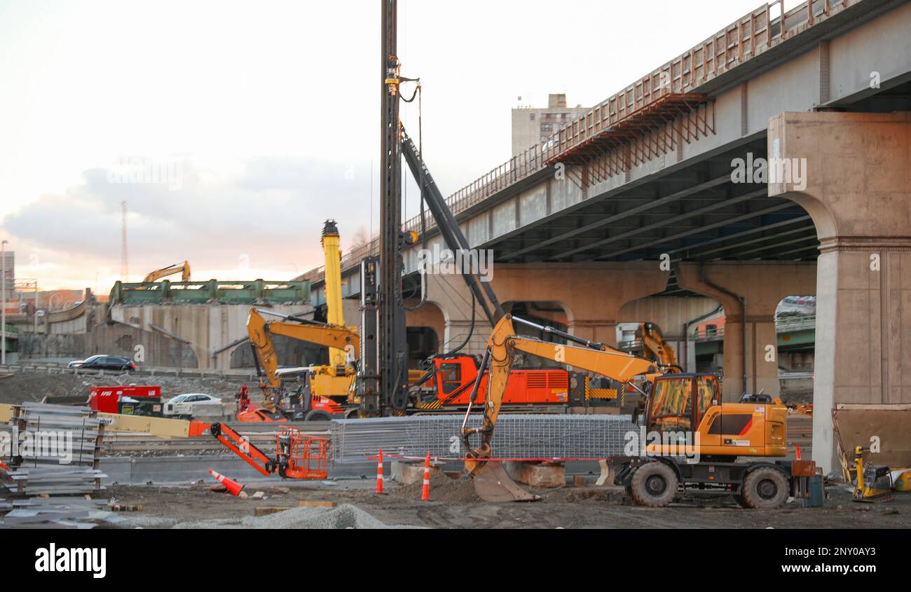 Construction industrial machinery tractor and bulldozer showing work ...