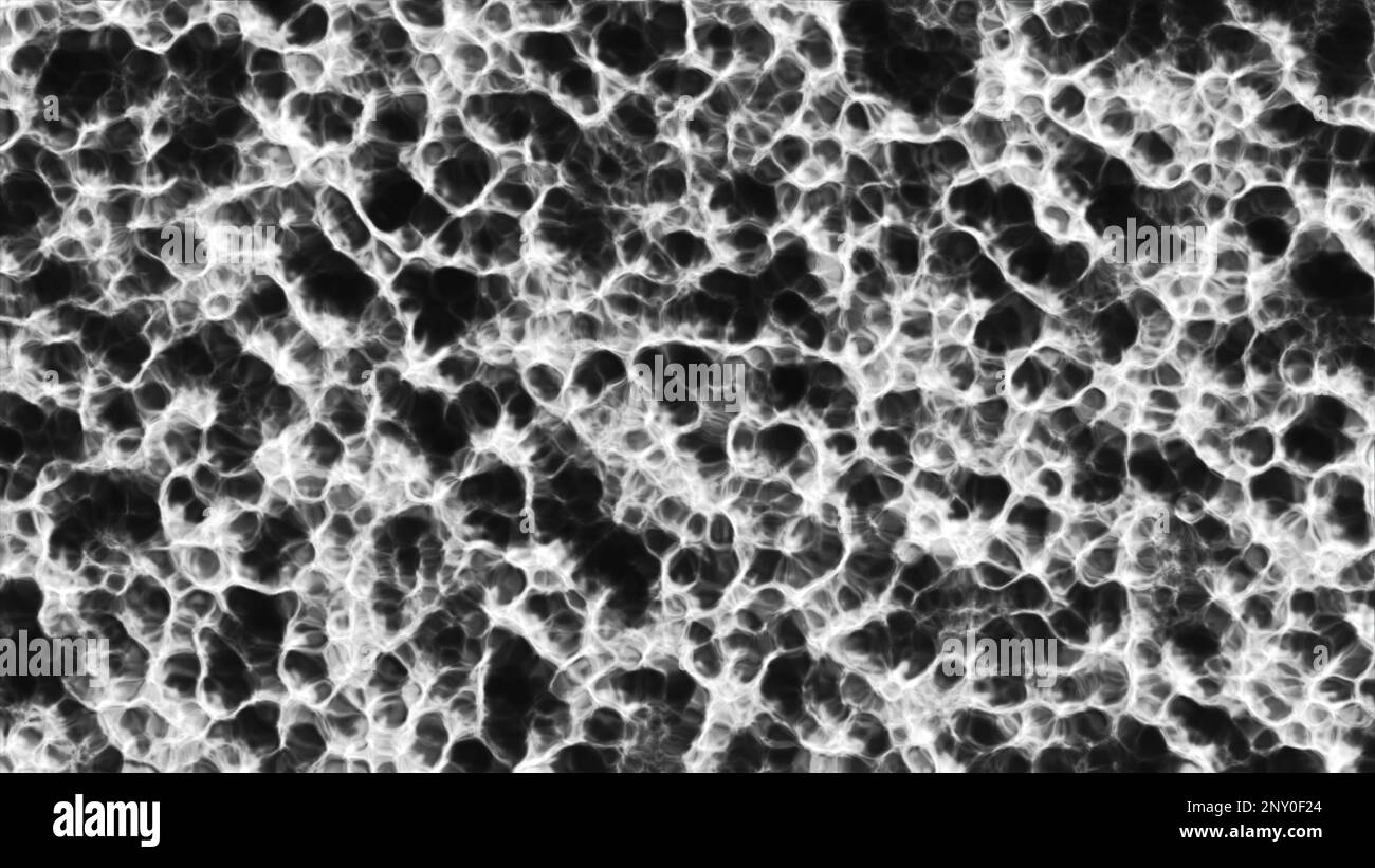 Bright glowing liquid boils on surface. Motion. Moving texture on ...