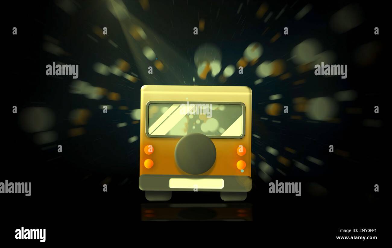 Cartoon 3d bus rides. Motion. Children's animation of moving bus in ...