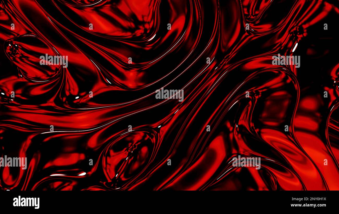 Red and blue liquid slime made in cartoon animation. Design. A mixed ...