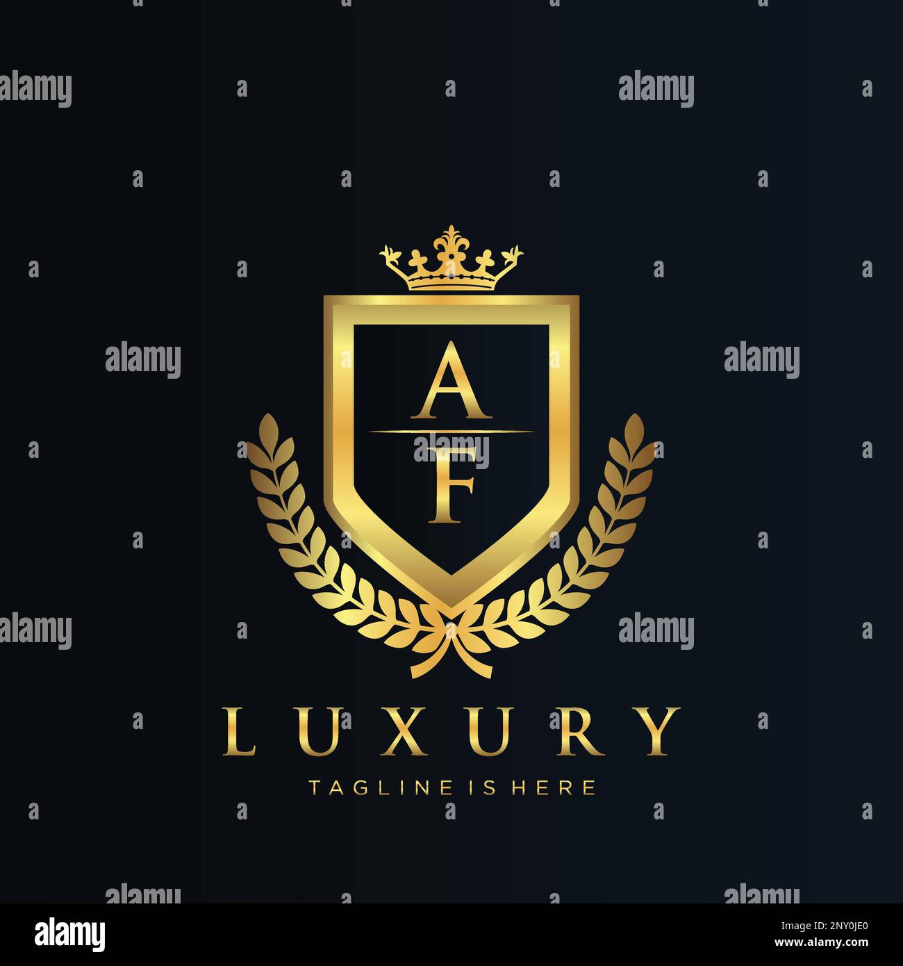 Letter Initial with Royal Luxury Logo Template Stock Vector Image & Art ...