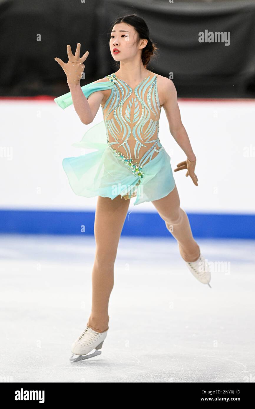 Xiangyi AN (CHN), during Junior Women Short Program, at the ISU World Junior Figure Skating ...