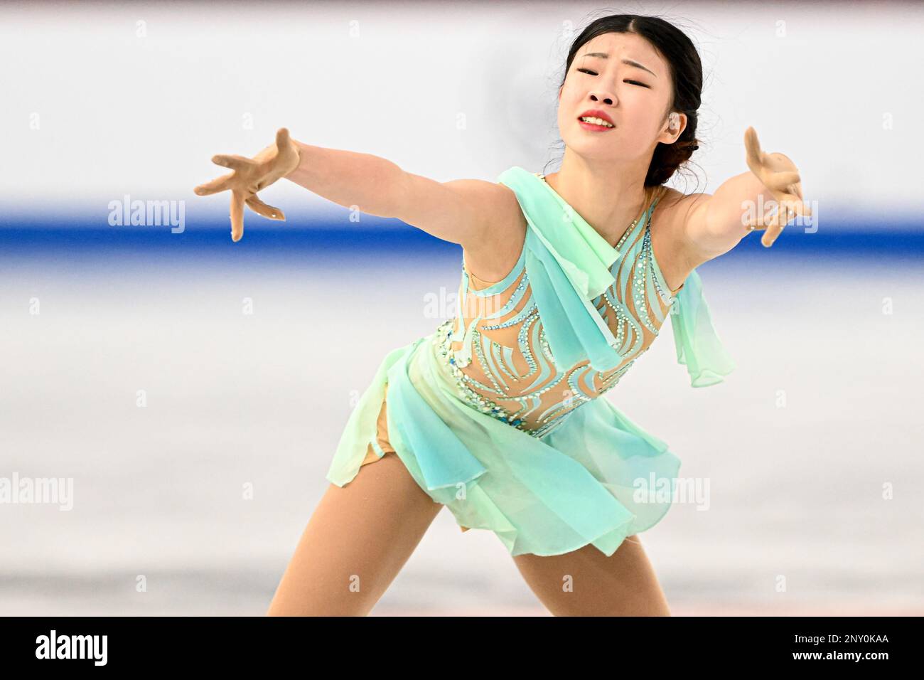 Xiangyi AN (CHN), during Junior Women Short Program, at the ISU World Junior Figure Skating ...