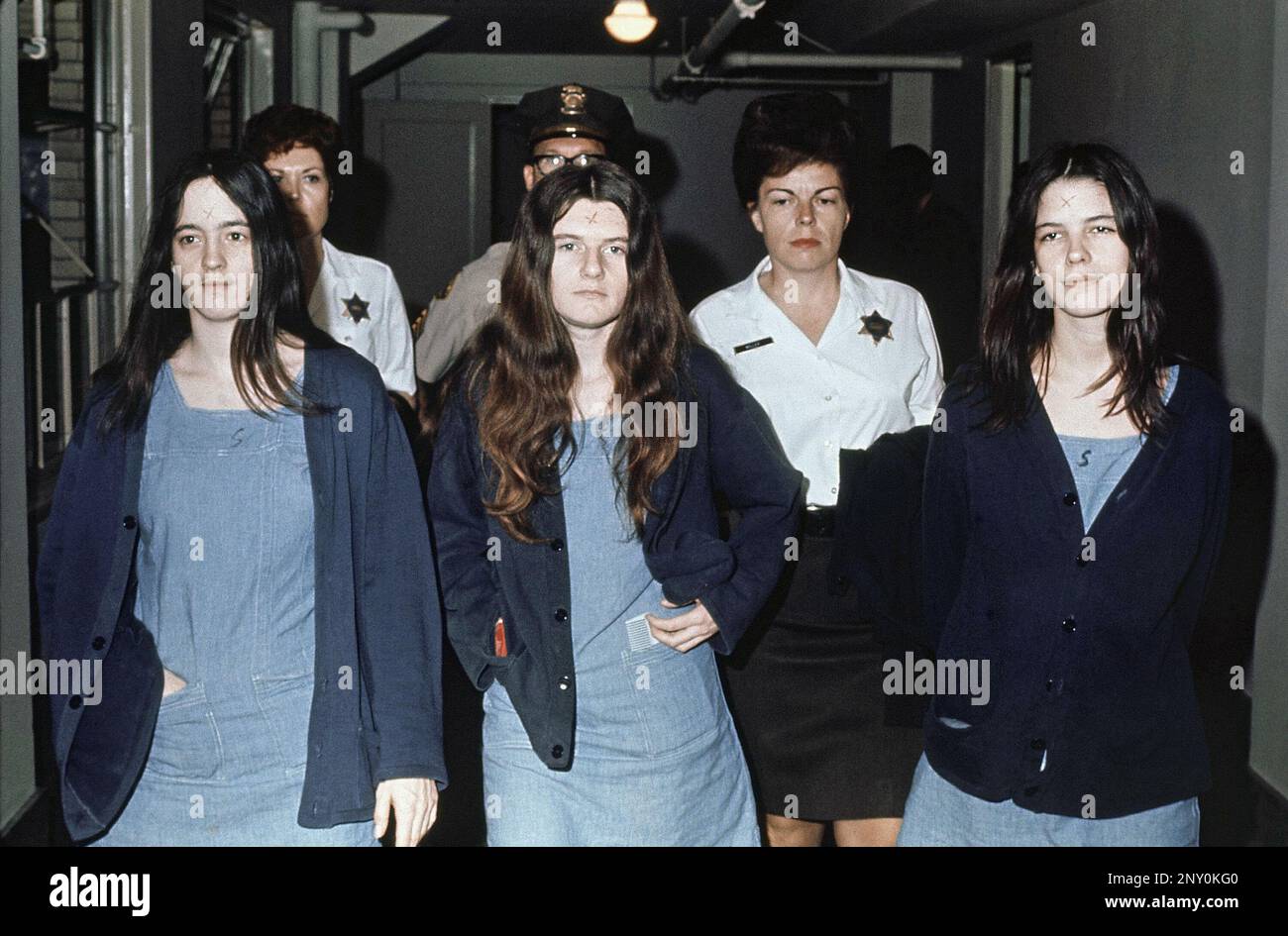 FILE - This March 29, 1971, file photo shows three female defendants in ...