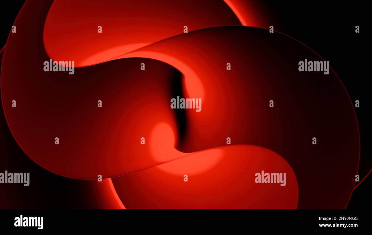 Green and red rotating node on a black background. Design. Three D with ...