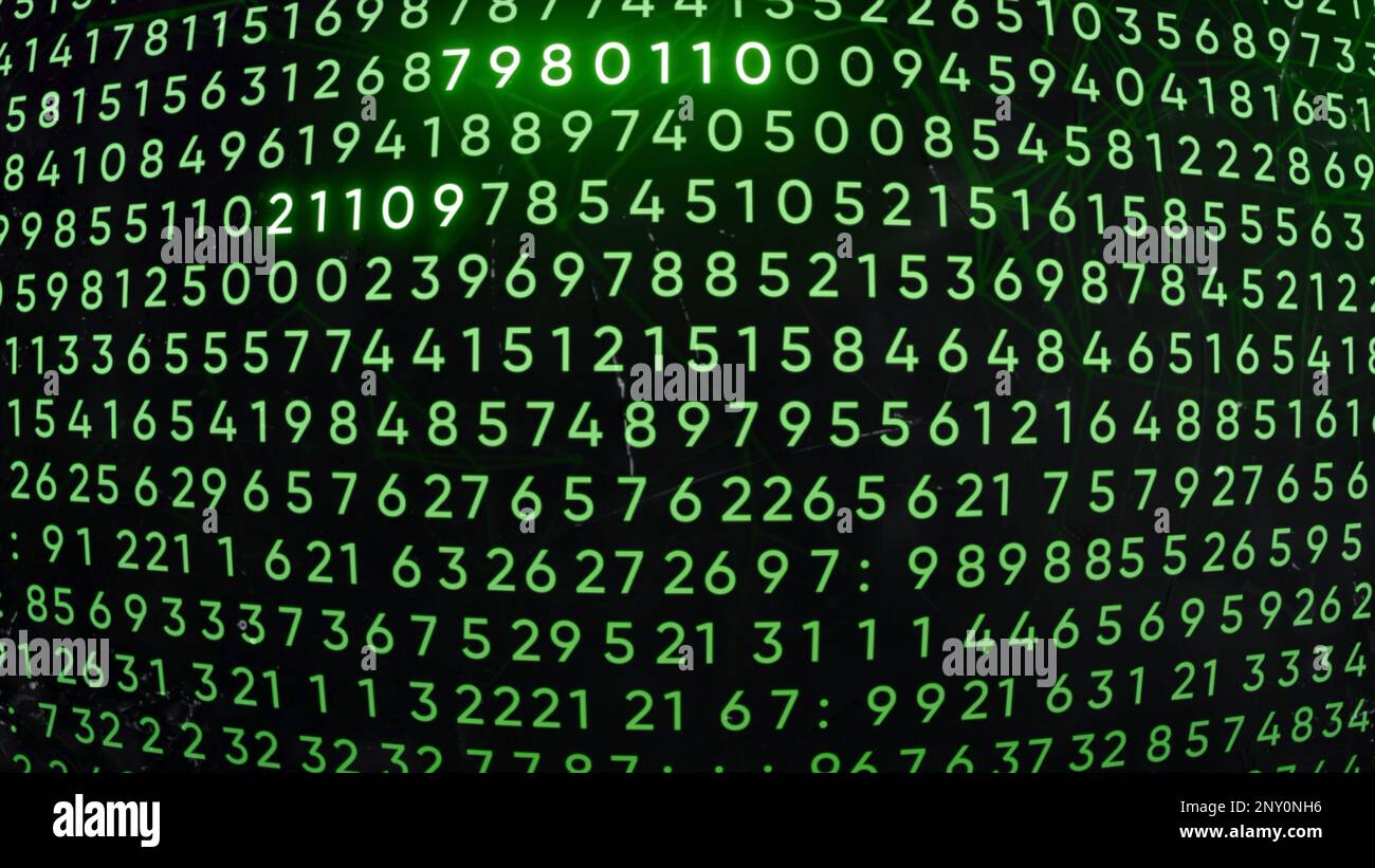 Background with matrix numbers appearing and glow. Motion. Numeric ...