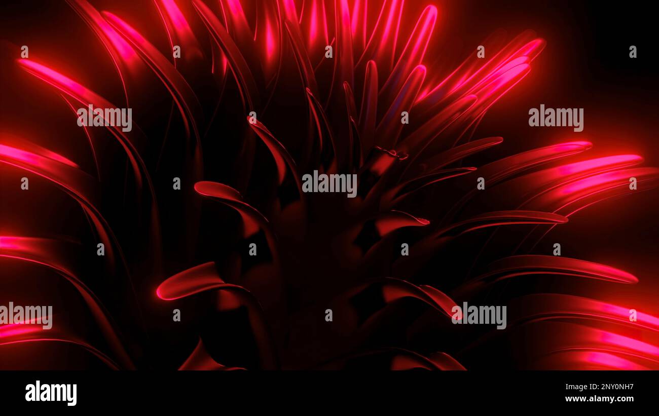 Red neon lights. Design. Black background on which sparkles red spewing ...
