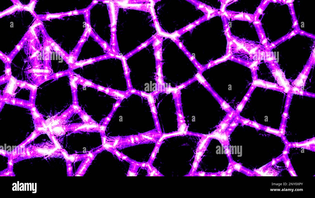 Dark background. Design. Purple and blue parts outlined in sparkling ...