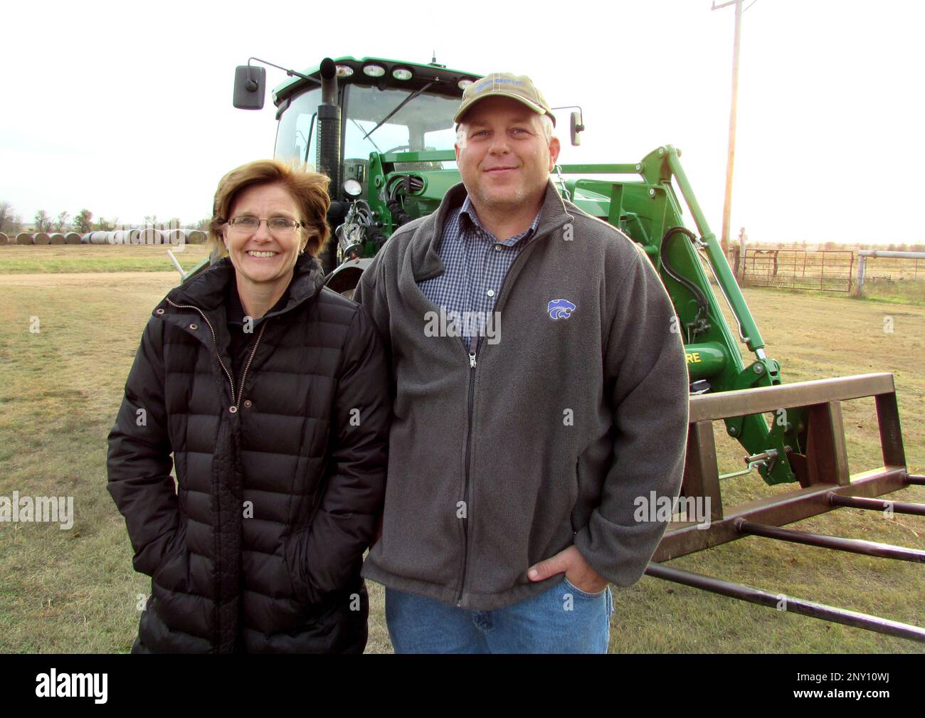 In this undated photo, Robin and Stacey Krehbiel pose for a photo in Pretty Prairie, Kan. (Amy ...
