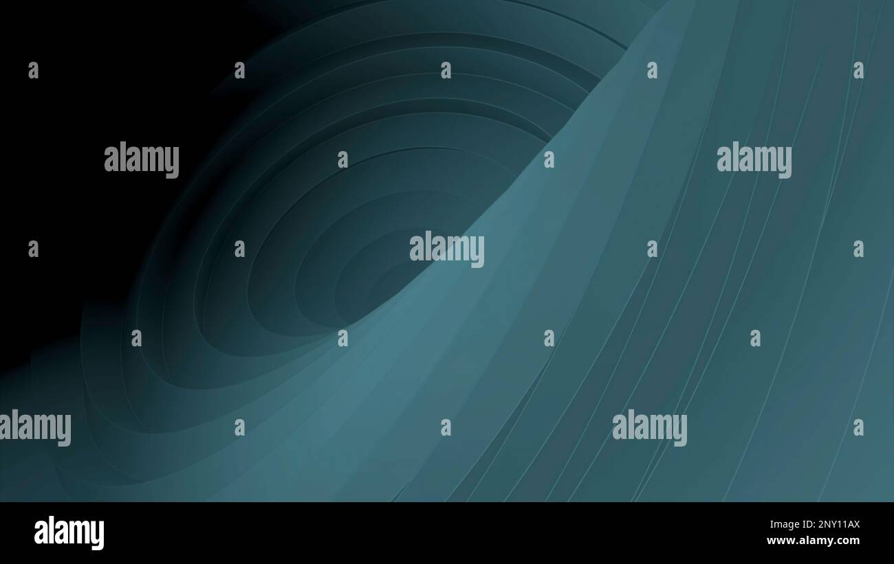 Blue moving background. Design.Dark tunnel with green-blue walls in ...