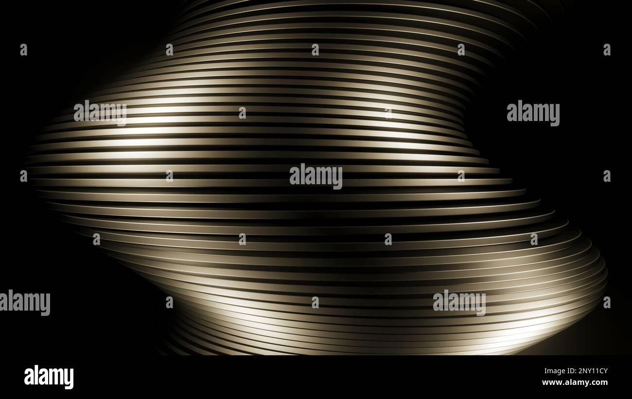 3D tube moves in waves with stripes. Design. Wavy tube moves with ...