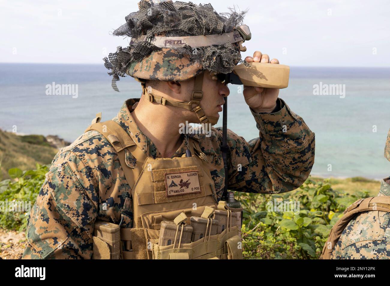 U.S. Marine Corps Lance Cpl. Ricardo Espada, a fire support Marine with ...