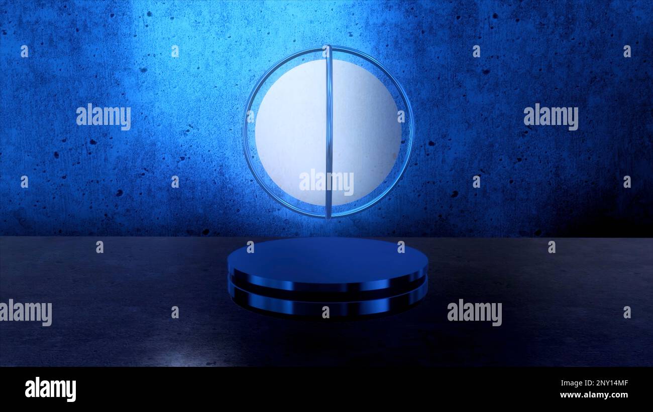 Light background with blue hues with a white sphere. Motion. Blue ...