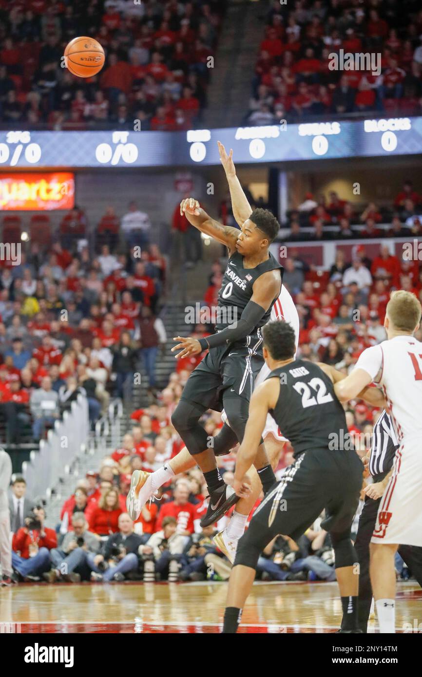 MADISON, WI - NOVEMBER 16: Xavier Forward Tyrique Jones (0) wins the ...