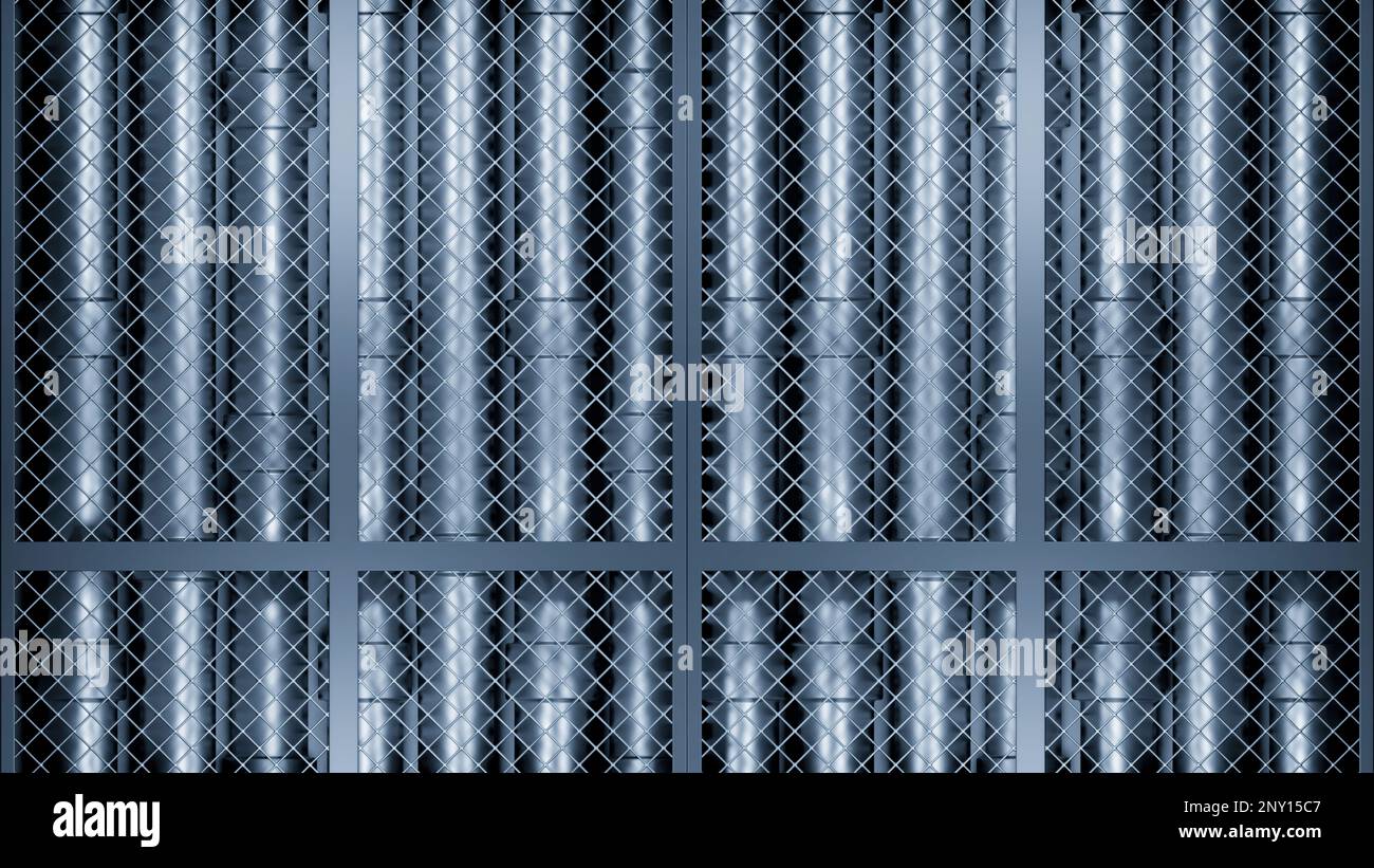 An iron fence in animation. Design.An iron mesh in an abstraction that ...