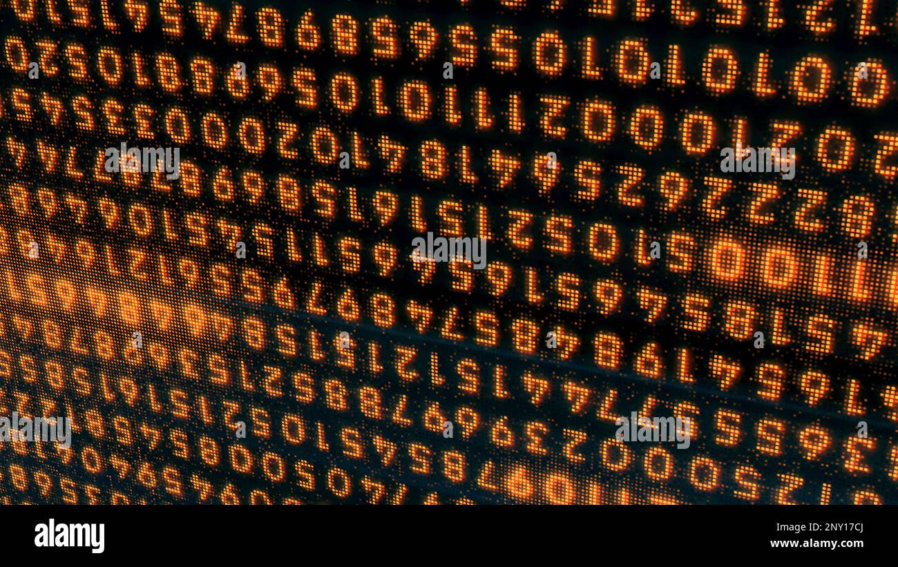 Background with matrix numbers appearing and glow. Motion. Numeric ...