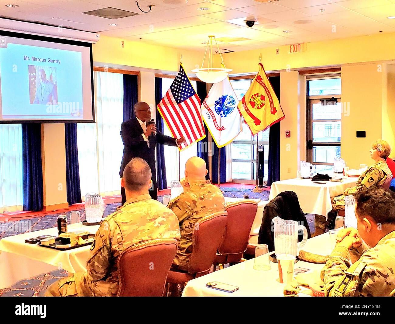 Guest speaker Marcus Gentry gives his presentation about Martin Luther ...