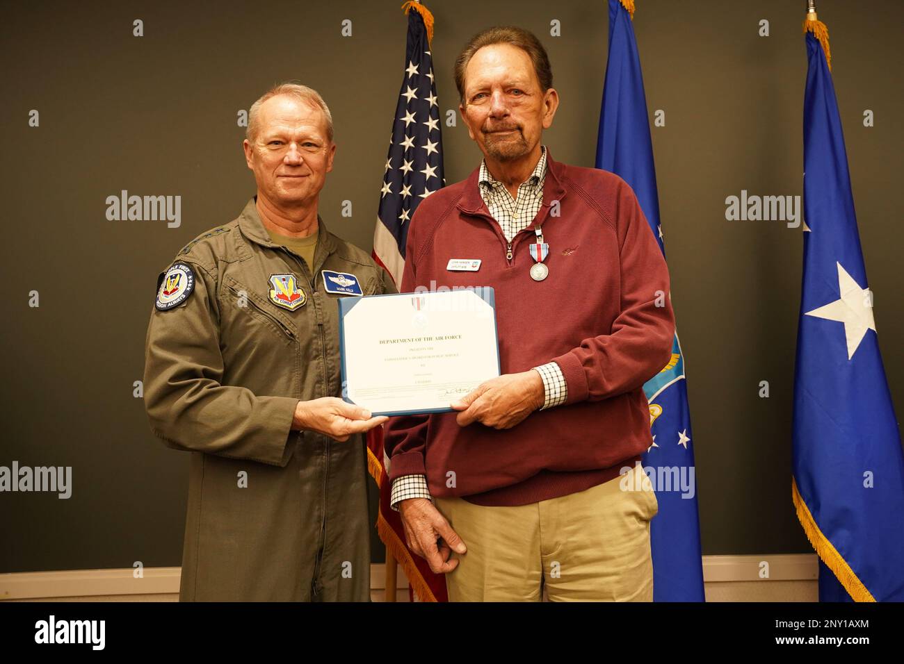 U.S. Air Force Gen. Mark Kelly (left), commander Air Combat Command ...