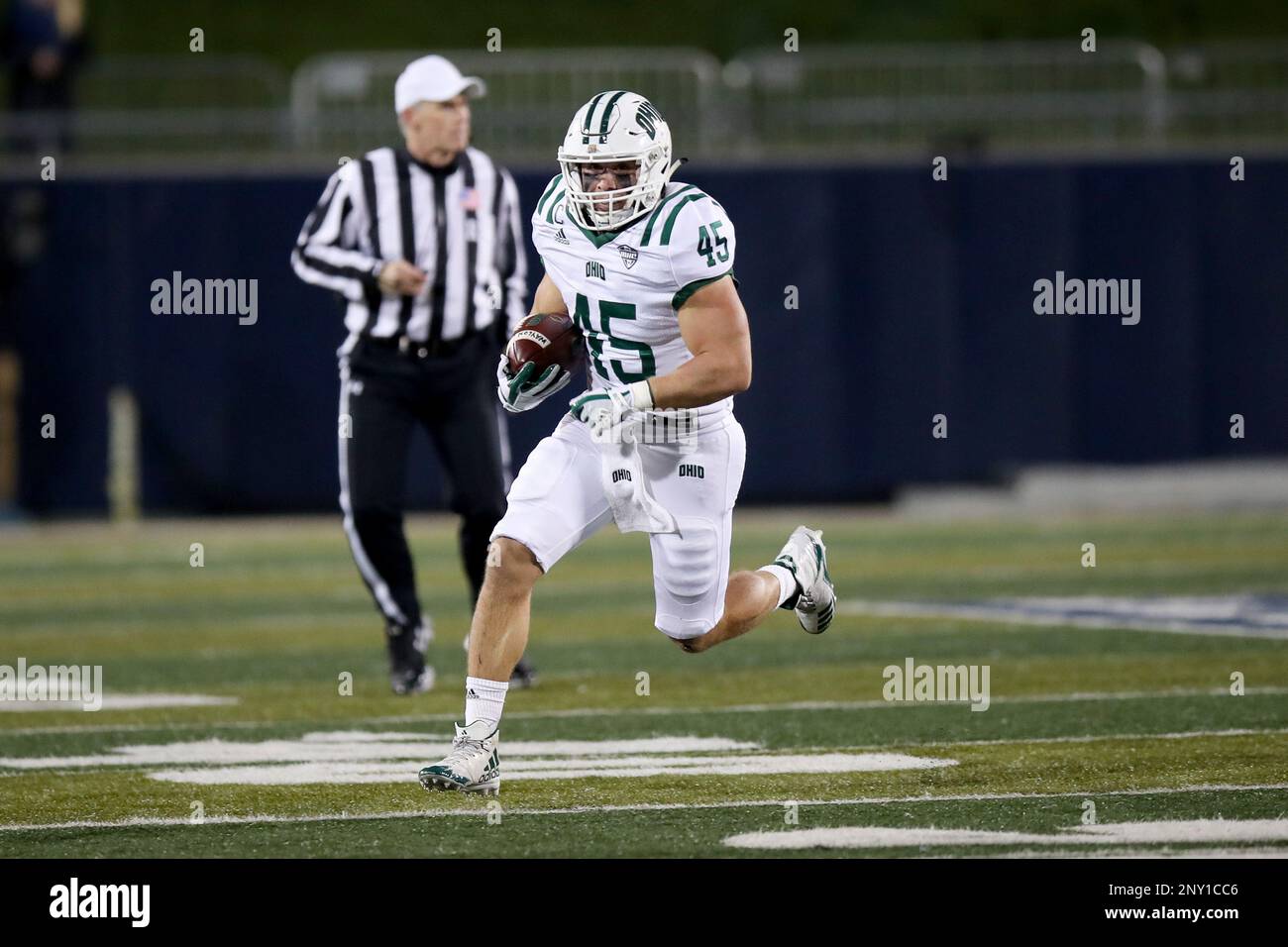 AKRON, OH - NOVEMBER 14: Ohio Bobcats running back A.J. Ouellette (45 ...