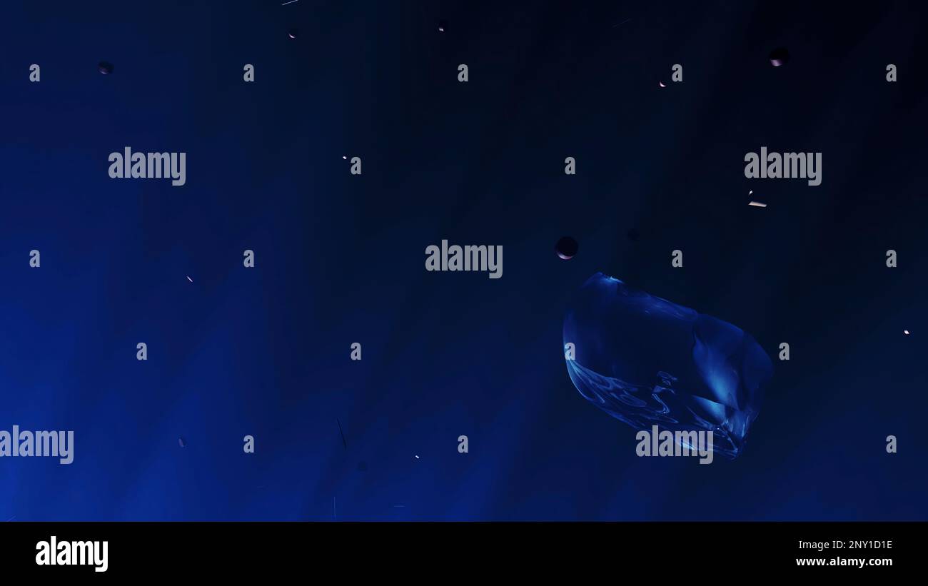 View of the blue sea in animation. Design. Light water with buoys ...