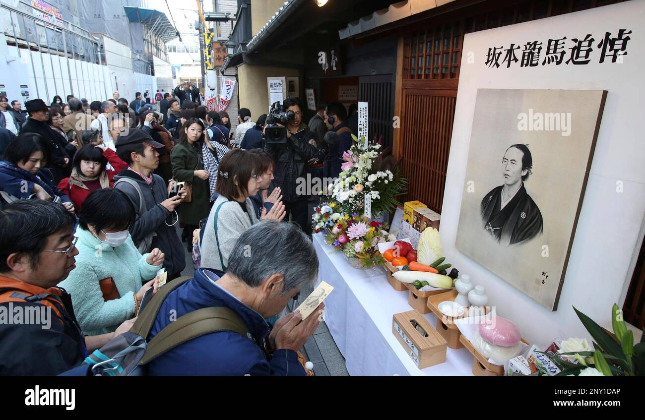 People pray for Ryoma Sakamoto, a key figure in the Meiji Restoration ...
