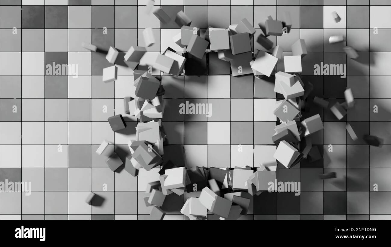 Animated background with collapsing squares. Design. Collapsing main ...