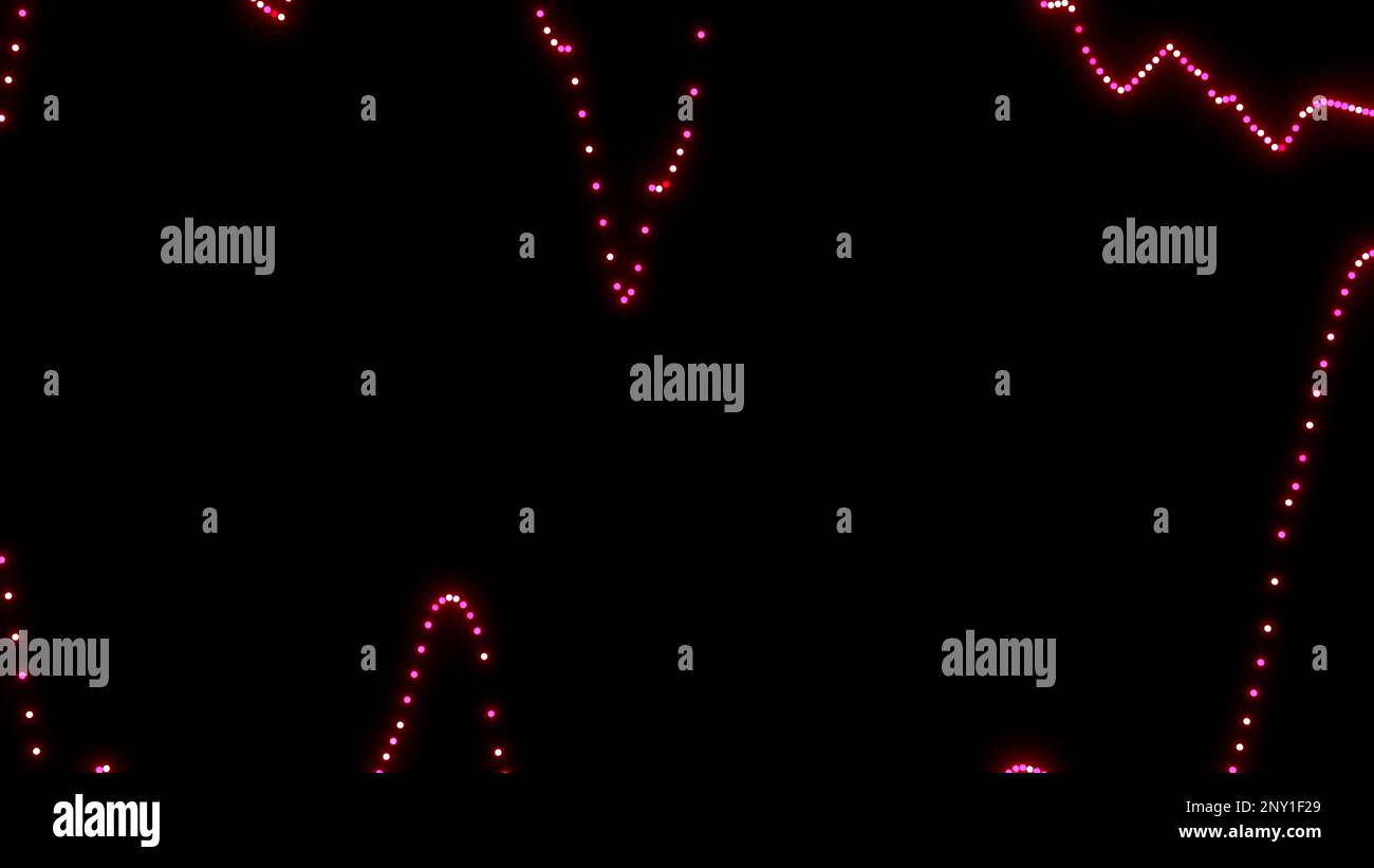 Black background. Design. Pink swaying beads in animation that scatter ...