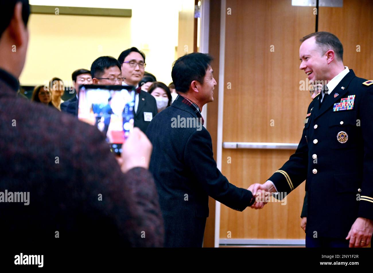 Col. Seth Graves (right), U.S. Army Garrison Humphreys commander ...