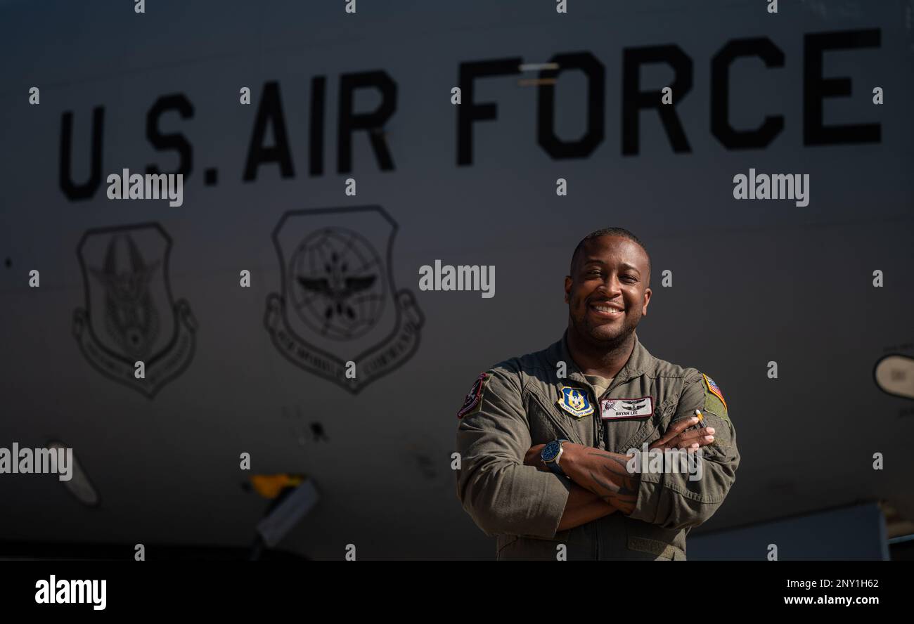 U.S. Air Force 2nd Lt. Bryan Lee, a KC-135 Stratotanker pilot assigned ...