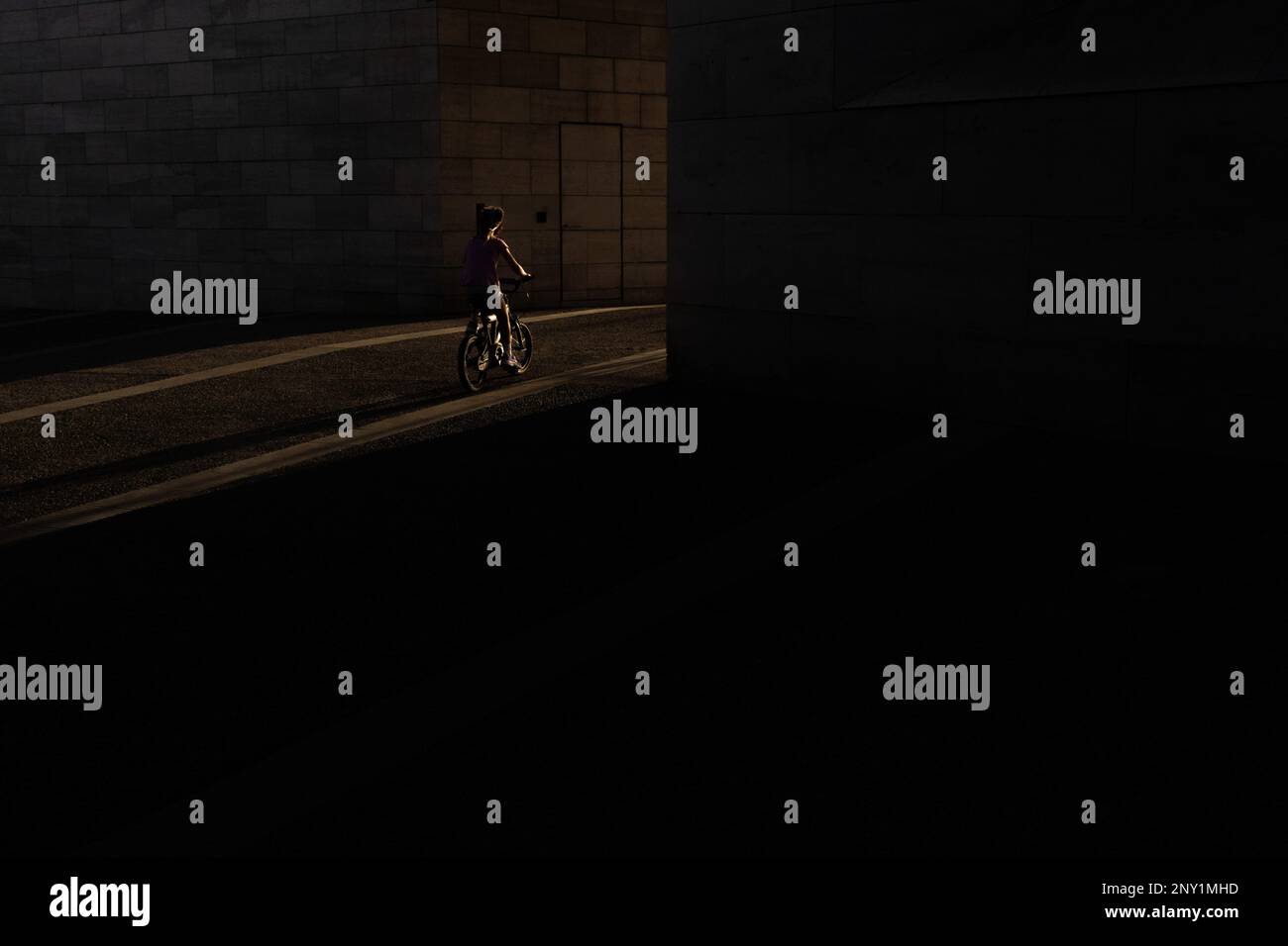 Santiago, Metropolitana, Chile. 1st Mar, 2023. A girl rides a bicycle ... Santiago, Metropolitana, Chile. 1st Mar, 2023. A girl rides a bicycle ...