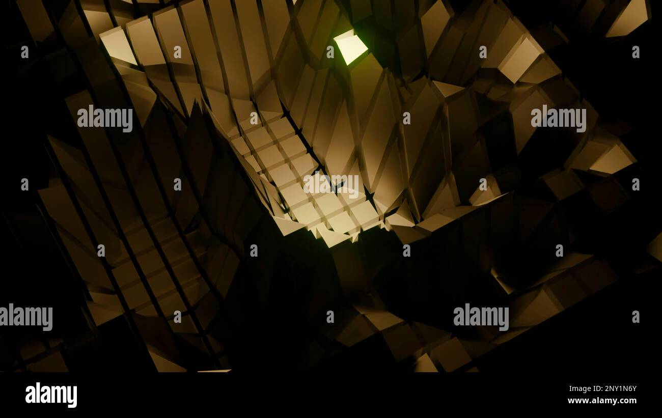 3d Waves On Surface Of Shimmering Cubes Design Flickering Waves Of