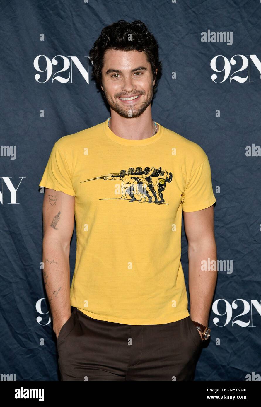 Actor Chase Stokes poses backstage before discussing the Netflix ...