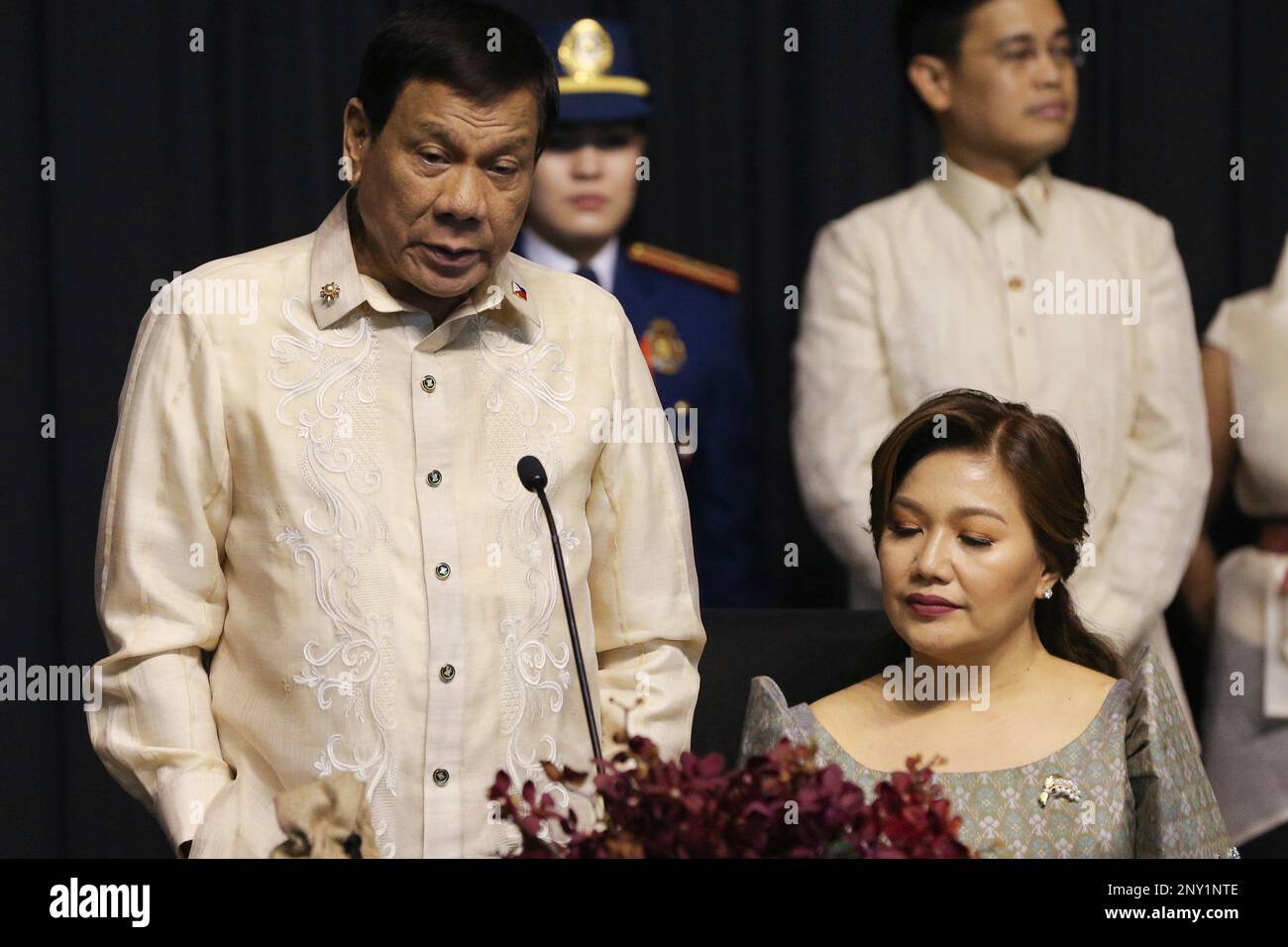 President Rodrigo Duterte speaks during the gala dinner marking ASEAN's ...