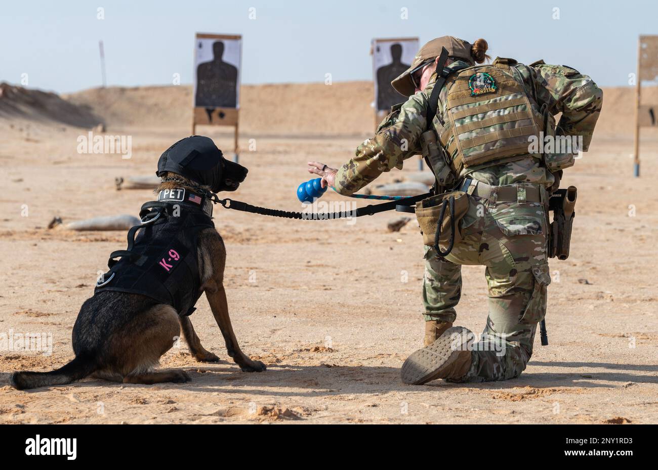 U.S. Air Force Staff Sgt. Leirin Simmons, 378th Expeditionary Security Forces Squadron K9 ...