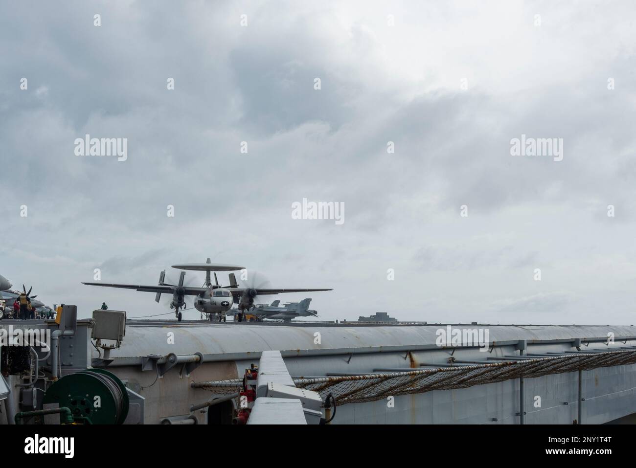 230212-N-KU796-1162 SOUTH CHINA SEA (Feb. 12, 2023) An E-2C Hawkeye ...