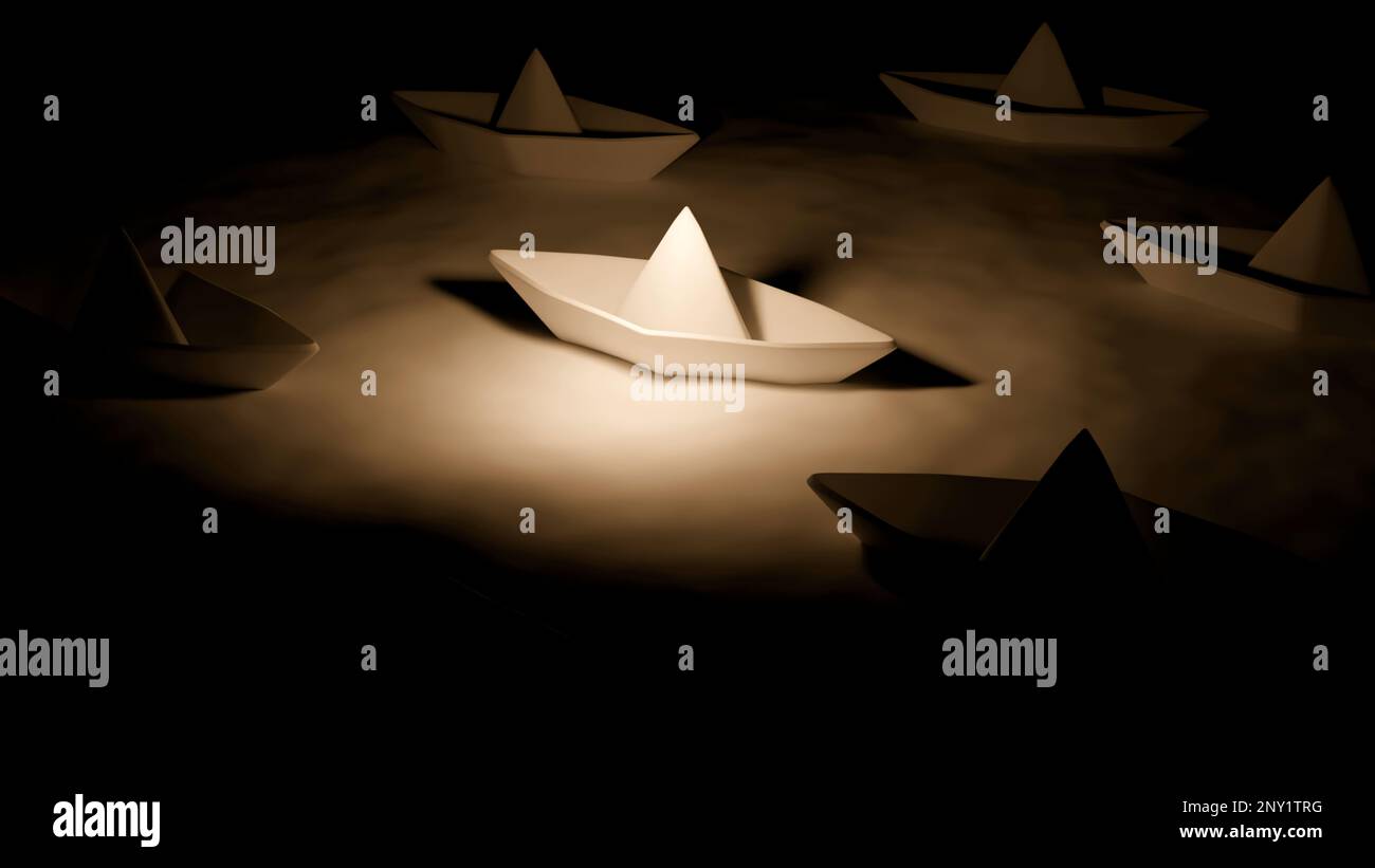 Dark background with orange and purple light. Design. Water on which ...