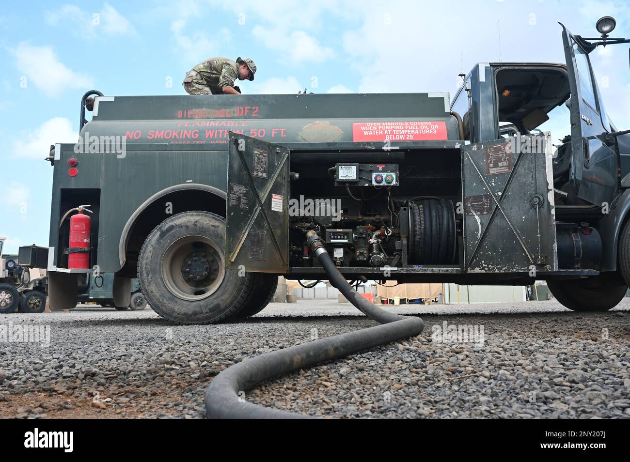 U.S. Air Force Staff Sgt. Mario Casilla, fuels distribution operator ...